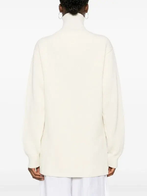 JIL SANDER Ribbed High-neck Jumper - White