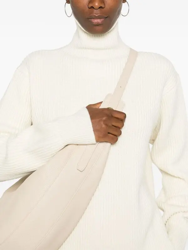 JIL SANDER Ribbed High-neck Jumper - White