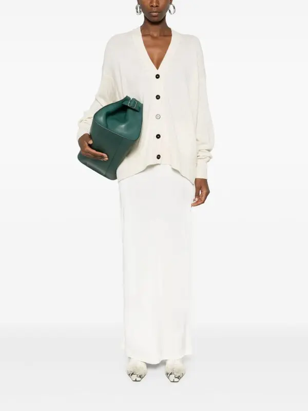 JIL SANDER Cashmere Drop-shoulder Cardigan - White