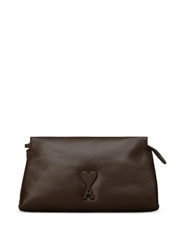 AMI Paris Leather Clutch Bag