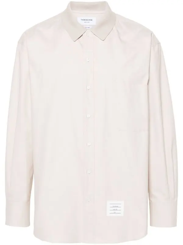 Thom Browne Rwb Stripe-print Cotton Overshirt