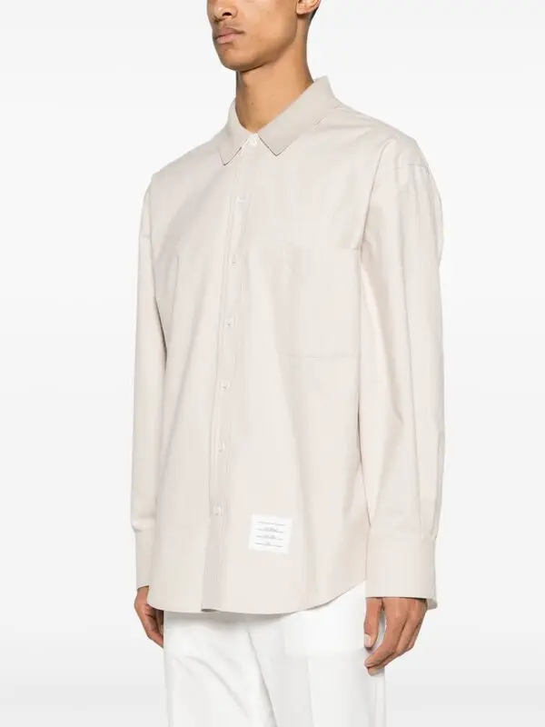 Thom Browne Rwb Stripe-print Cotton Overshirt