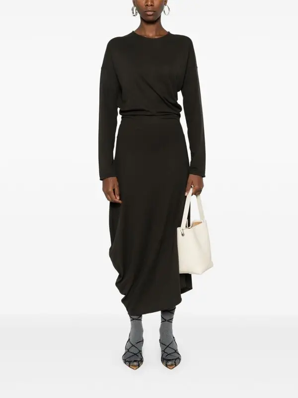 lemaire fitted twisted dress Fitted Twisted Jersey Dress — Soft Sand – La Garçonne main image 1