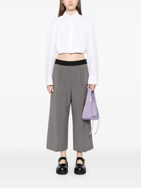 MSGM Embroidered Cropped Shirt