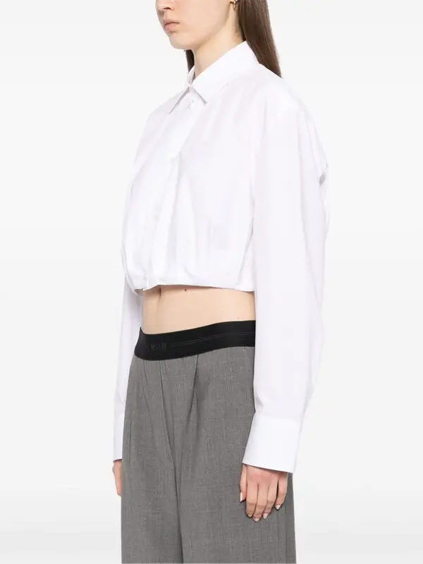 MSGM Embroidered Cropped Shirt