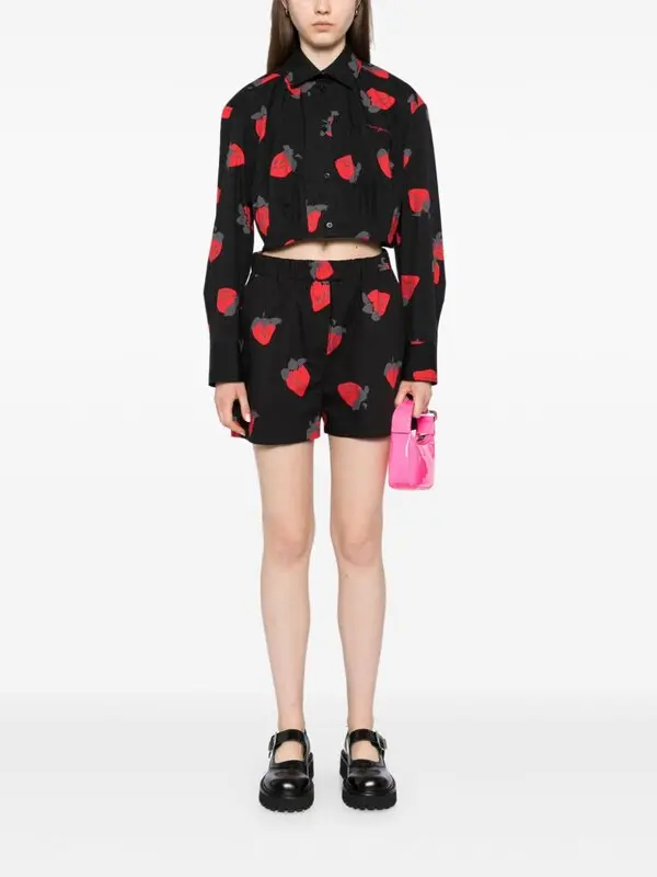 MSGM Printed Cropped Shirt