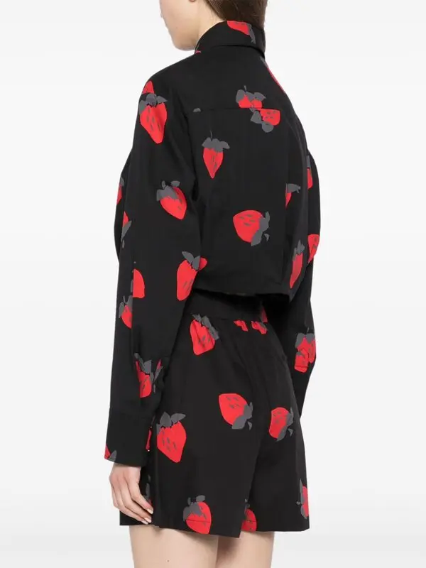 MSGM Printed Cropped Shirt