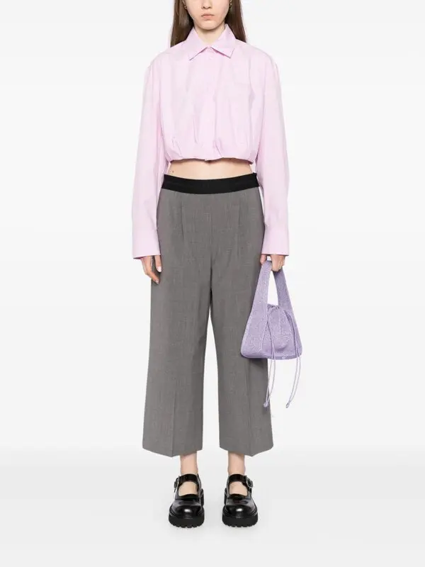 MSGM Embroidered Cropped Shirt
