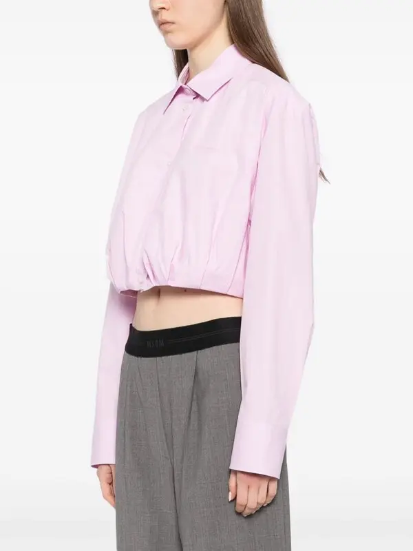 MSGM Embroidered Cropped Shirt