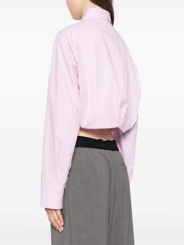 MSGM Embroidered Cropped Shirt