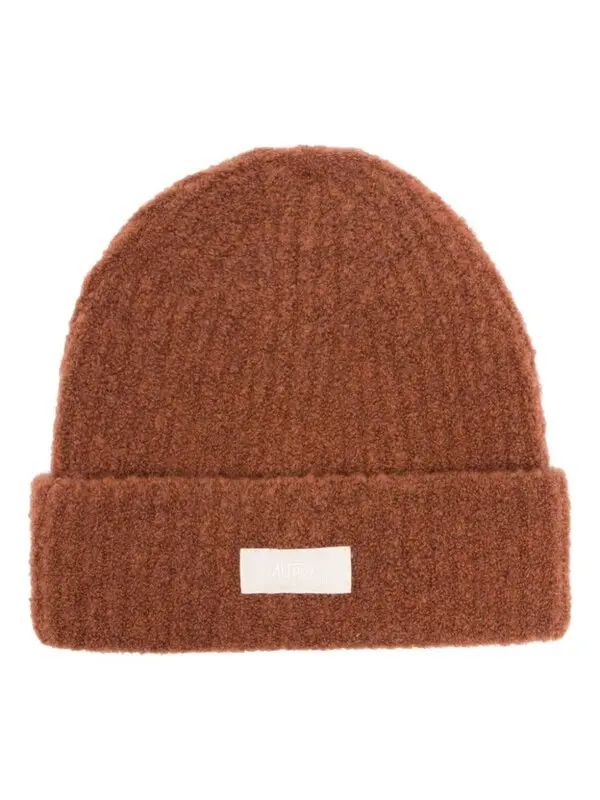 AUTRY Logo-patch Beanie - Brown