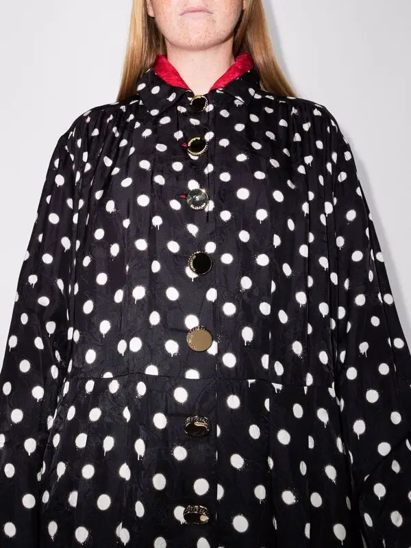 Balenciaga Reversible Belted Polka Dot Dress