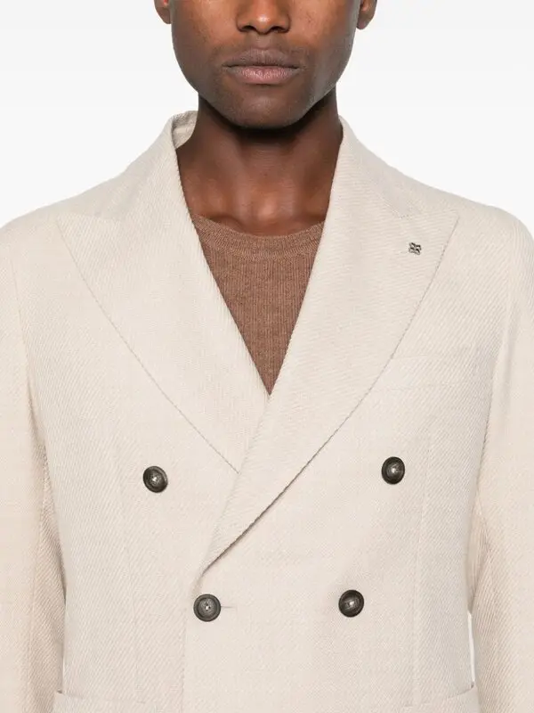 Tagliatore Brooch-detail Double-breasted Blazer