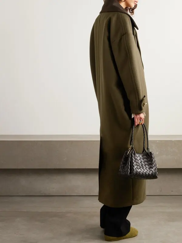 Loewe Pebble Cotton Corduroy-trimmed Wool Coat