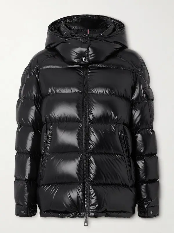 Moncler Maire Hooded Quilted Glossed-shell Down Jacket