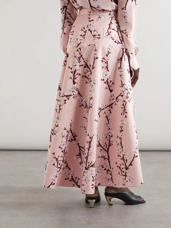 Alexander Mcqueen Asymmetric Floral-Print Cotton-Poplin Skirt