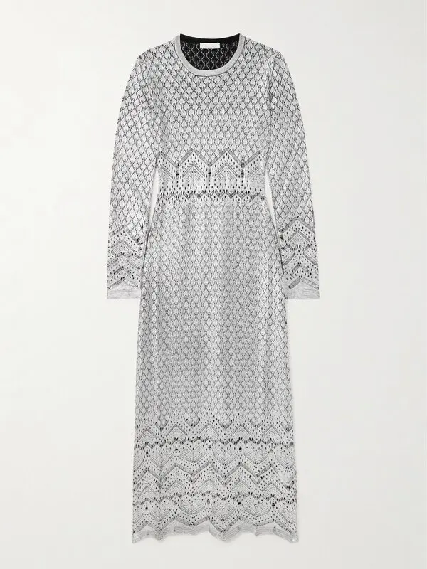 Rabanne Metallic Open-knit Maxi Dress