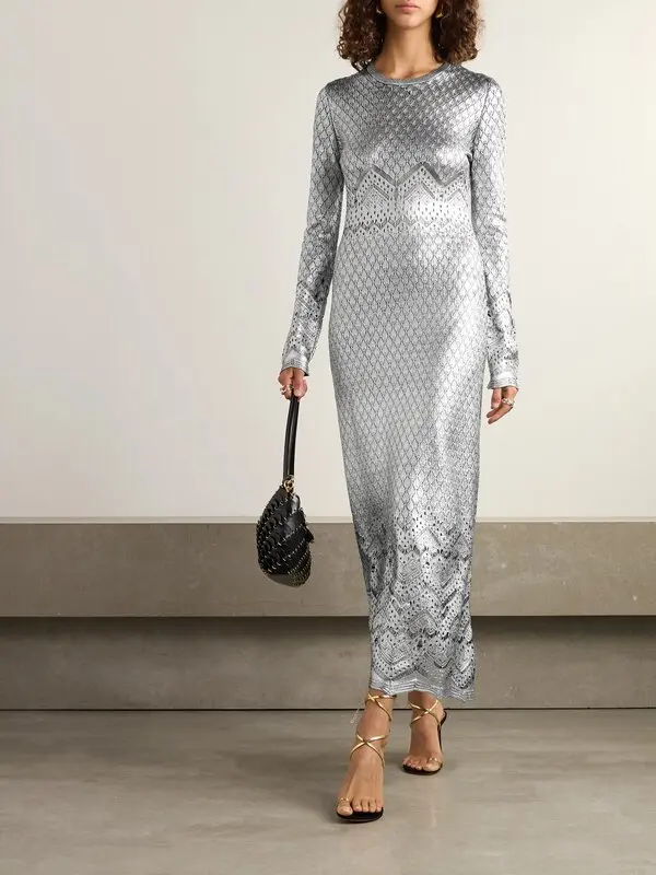 Rabanne Metallic Open-knit Maxi Dress