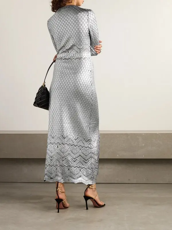Rabanne Metallic Open-knit Maxi Dress