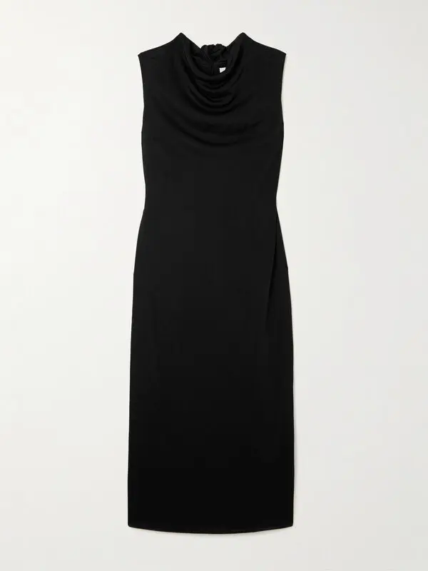 JIL SANDER Draped Satin-jersey Maxi Dress