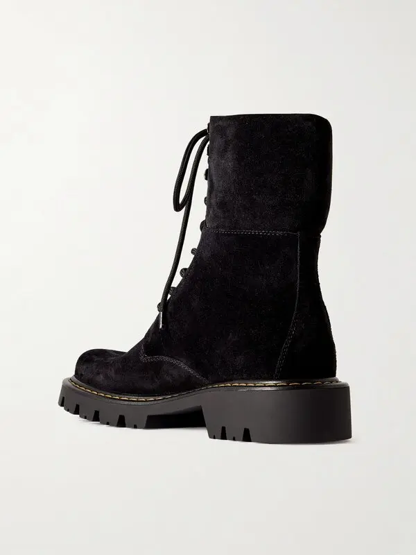 Loewe Sierra Suede Ankle Boots - Black