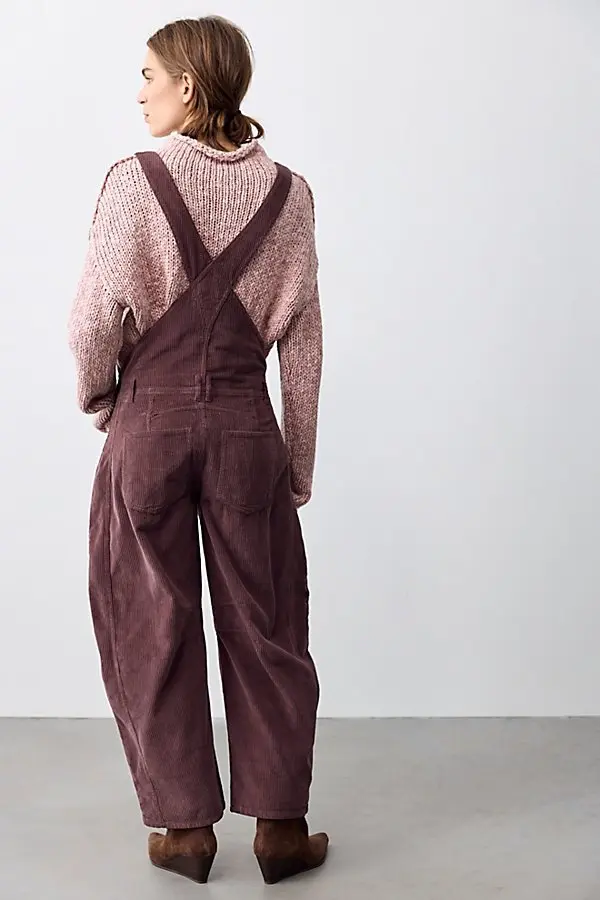 Free People We The Free Good Luck Cord Overalls - Sparrow