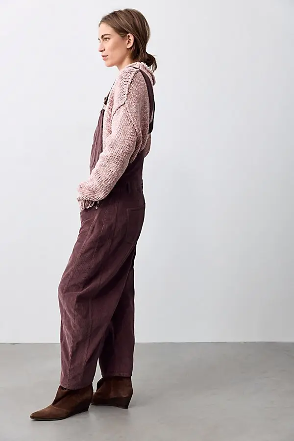 Free People We The Free Good Luck Cord Overalls - Sparrow