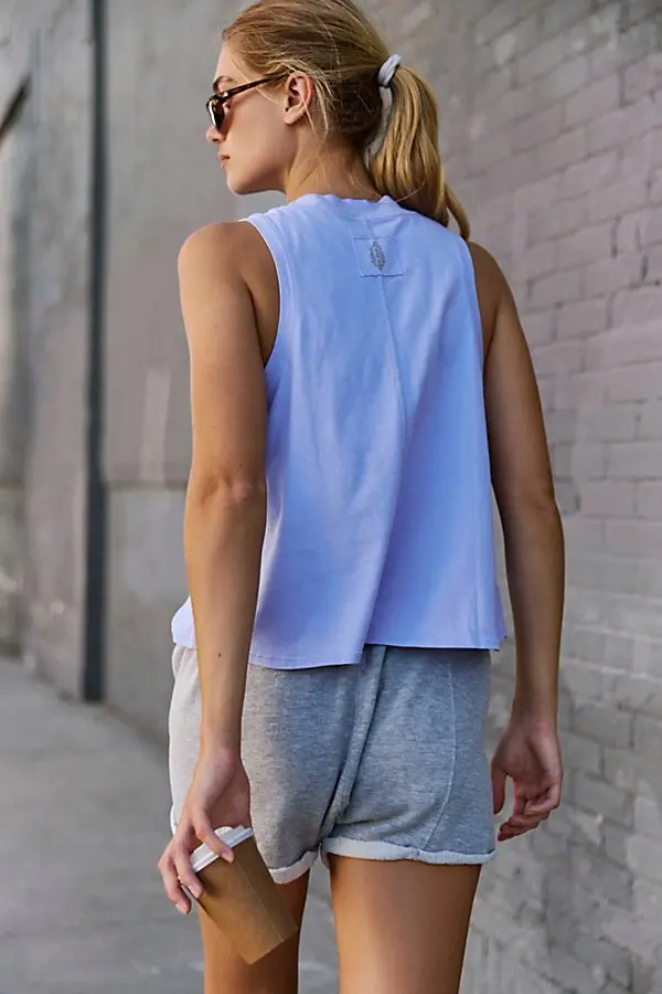 Free People Game Time Logo Tank - Twilight Violet/white Combo