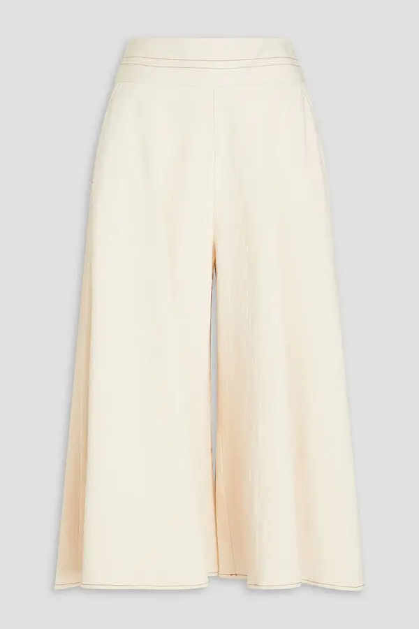 Palmer//harding Cropped Wide-leg Jeans - Ecru