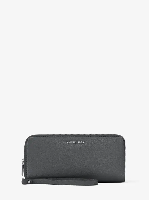 Michael Kors Jet Set Travel Large Leather Continental Wallet In By - Brown
