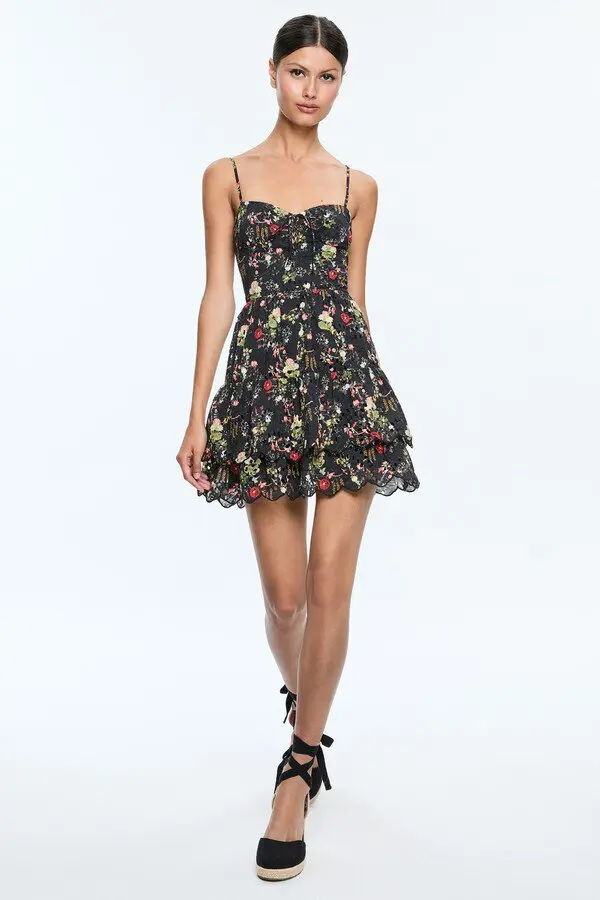 alice and olivia black tie dress Alice & Olivia