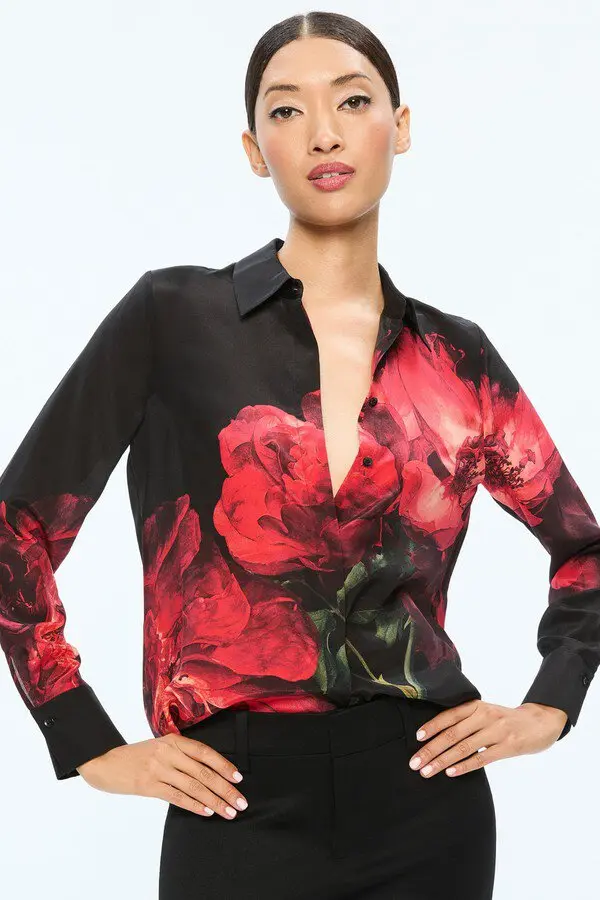 Alice + Olivia Brady Slim Button Down