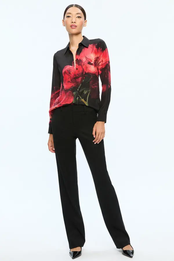 Alice + Olivia Brady Slim Button Down