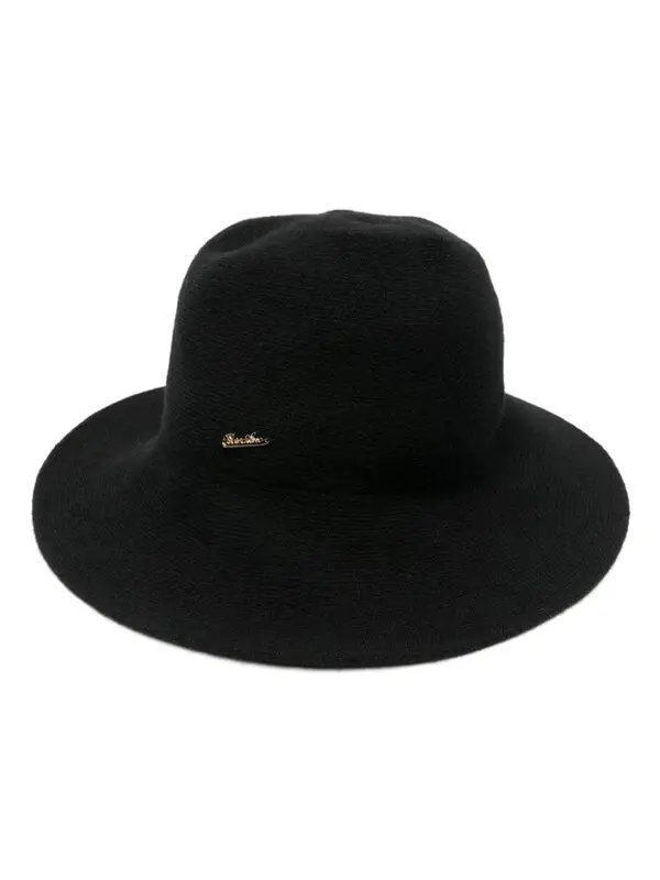 Borsalino Trilby With Logo Plaque - Black