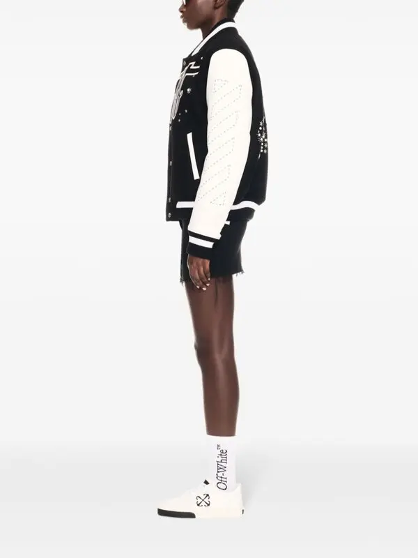 Off-White Wo Bling Stars Varsity Jacket - Black