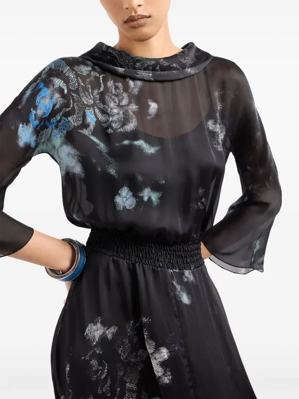 Giorgio Armani Floral-print Silk Maxi Dress