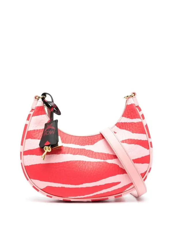 Mcm Zebra-print Leather Shoulder Bag