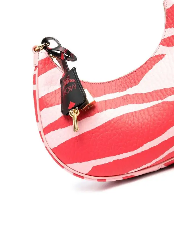 Mcm Zebra-print Leather Shoulder Bag