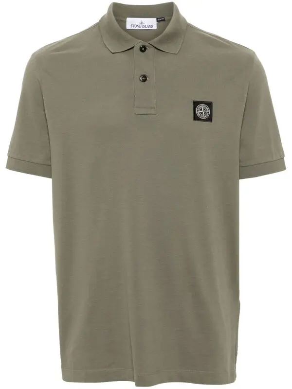 Stone Island Compass-motif Polo Shirt - Green