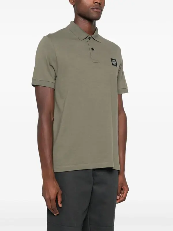 Stone Island Compass-motif Polo Shirt - Green