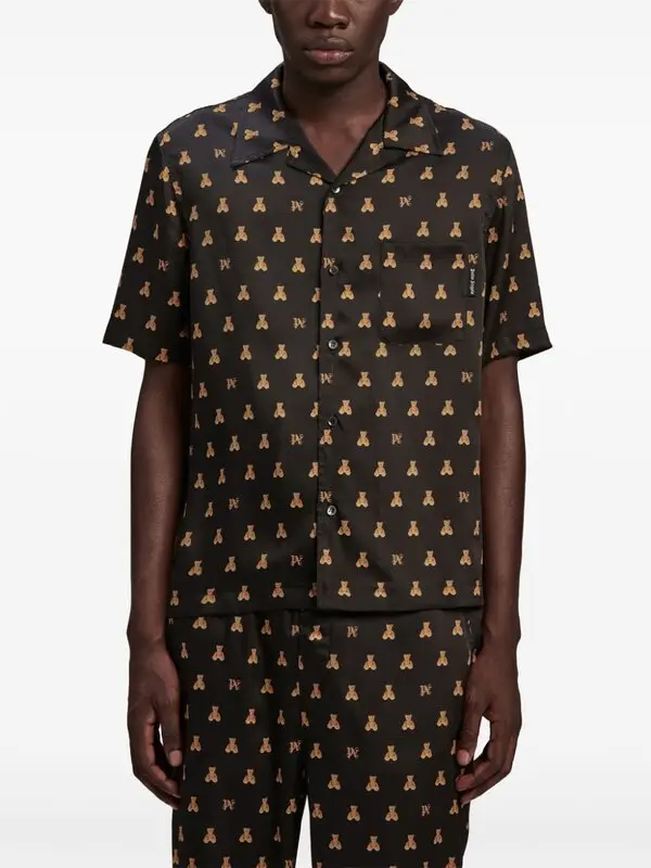 Palm Angels Bear Monogram Shirt - Black