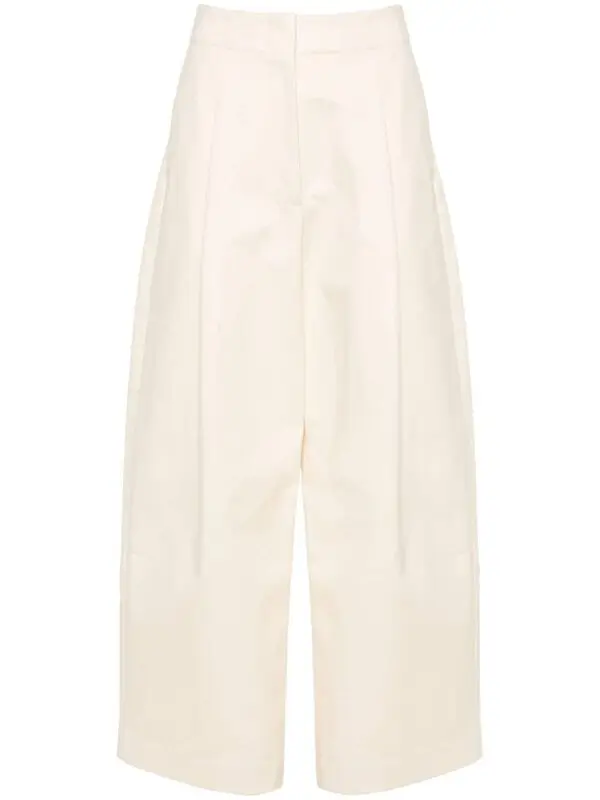 Studio Nicholson Dordoni Wide Leg Cropped Trousers - Neutrals