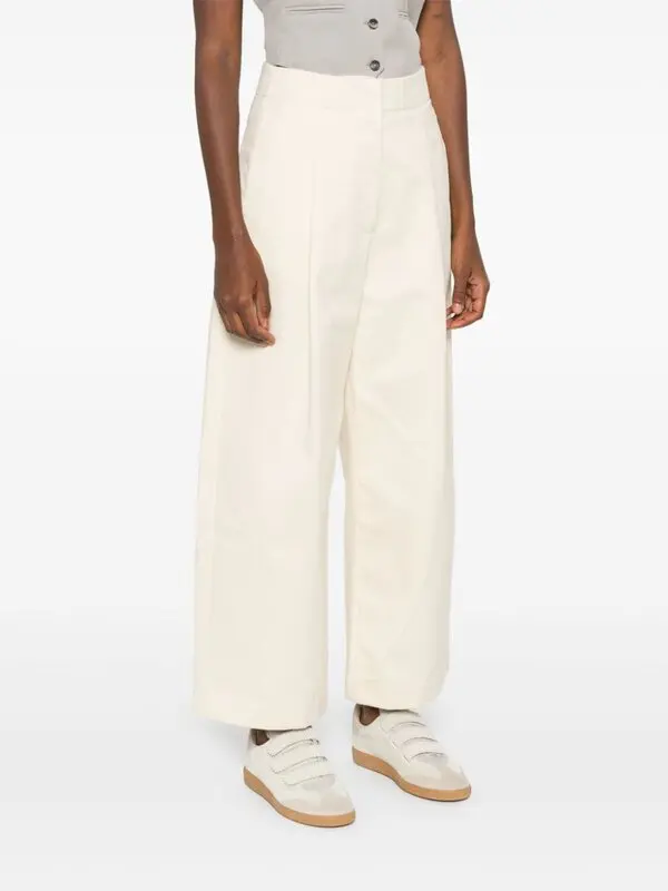 Studio Nicholson Dordoni Wide Leg Cropped Trousers - Neutrals