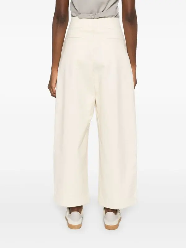 Studio Nicholson Dordoni Wide Leg Cropped Trousers - Neutrals