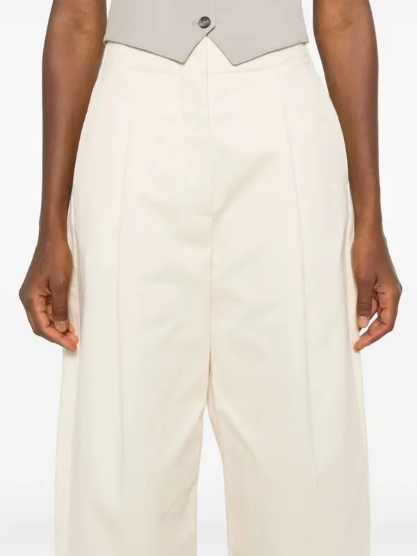 Studio Nicholson Dordoni Wide Leg Cropped Trousers - Neutrals