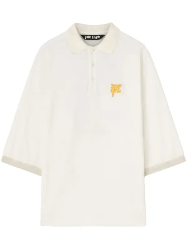 Palm Angels Logo-print Cotton Polo Shirt