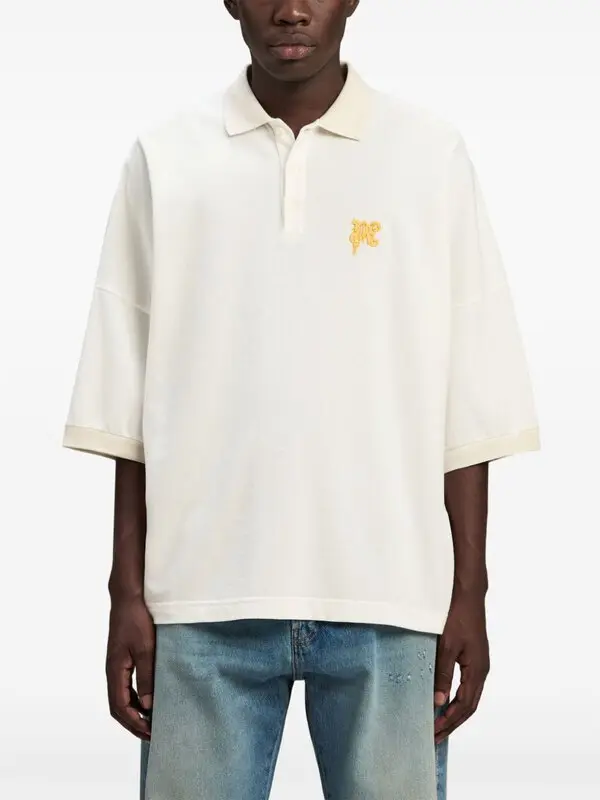 Palm Angels Logo-print Cotton Polo Shirt