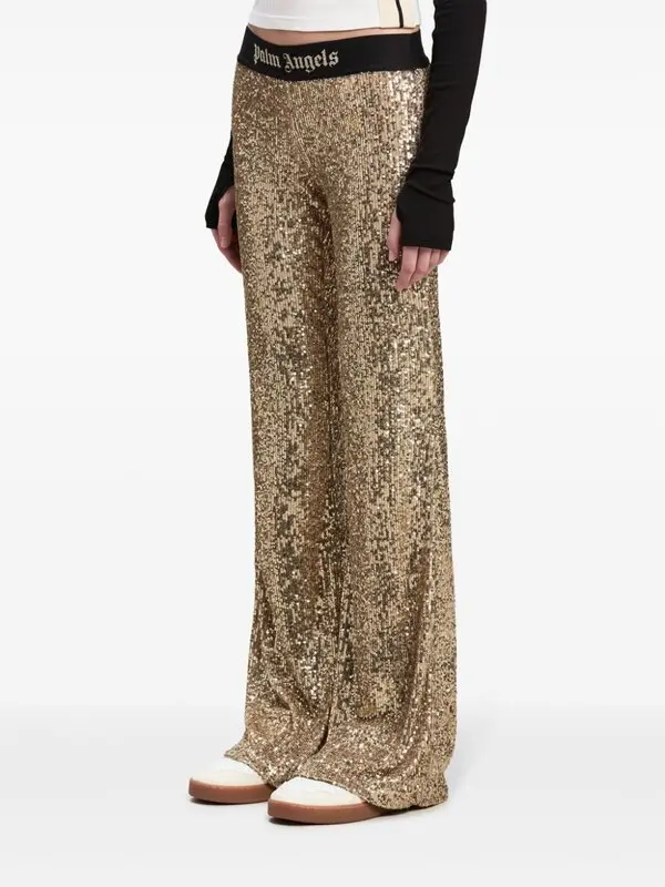 Palm Angels Sequin-design Flared Trousers