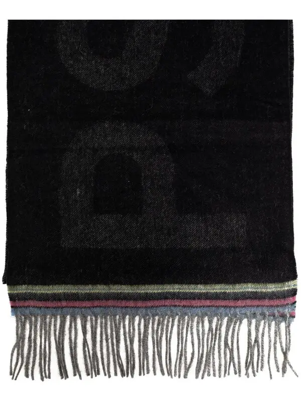 Paul Smith Logo-embroidered Scarf - Grey