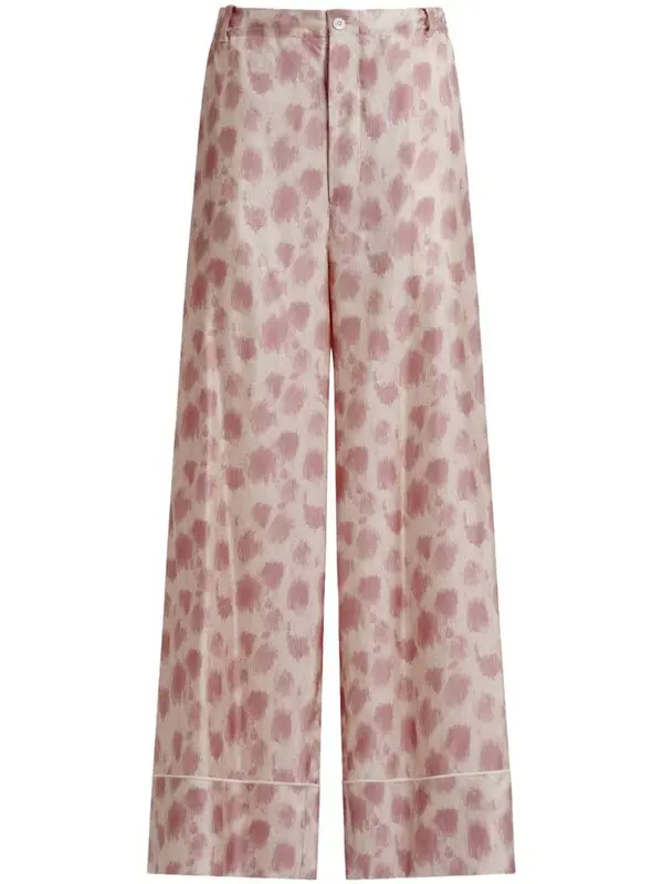 Marni Silk Wide-leg Trousers - Pink